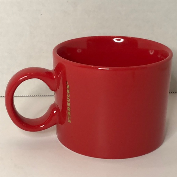 Starbucks | Dining | 27 Starbucks Coffee Mug 12oz Red With Gold ...